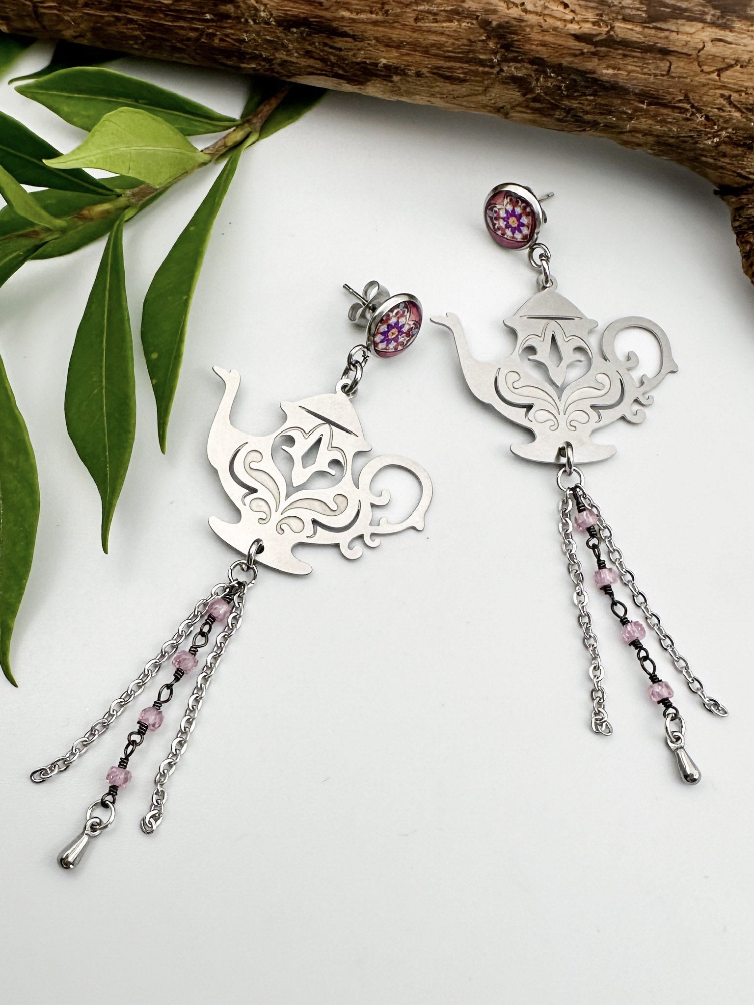 Spirit Lala: Abstract Heart Teapot Chain Drop Earrings – Spirited Boutiques