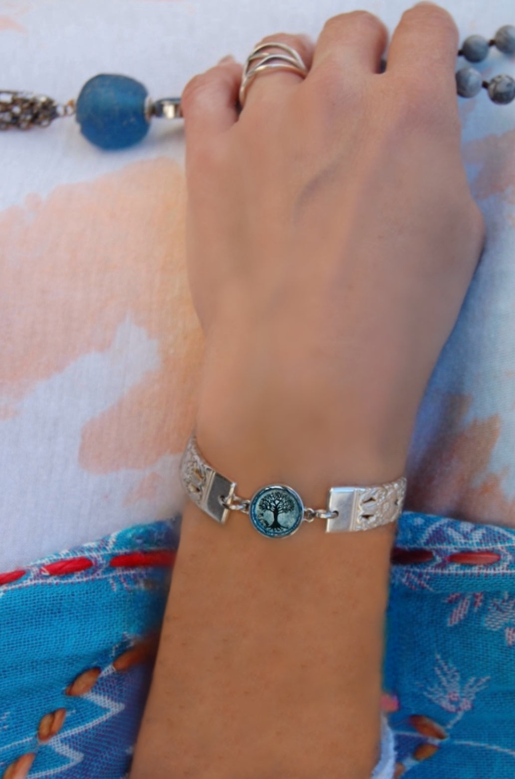 Spirit Lala: Tree of Life Dark Blue Spoon Bracelet – Spirited Boutiques