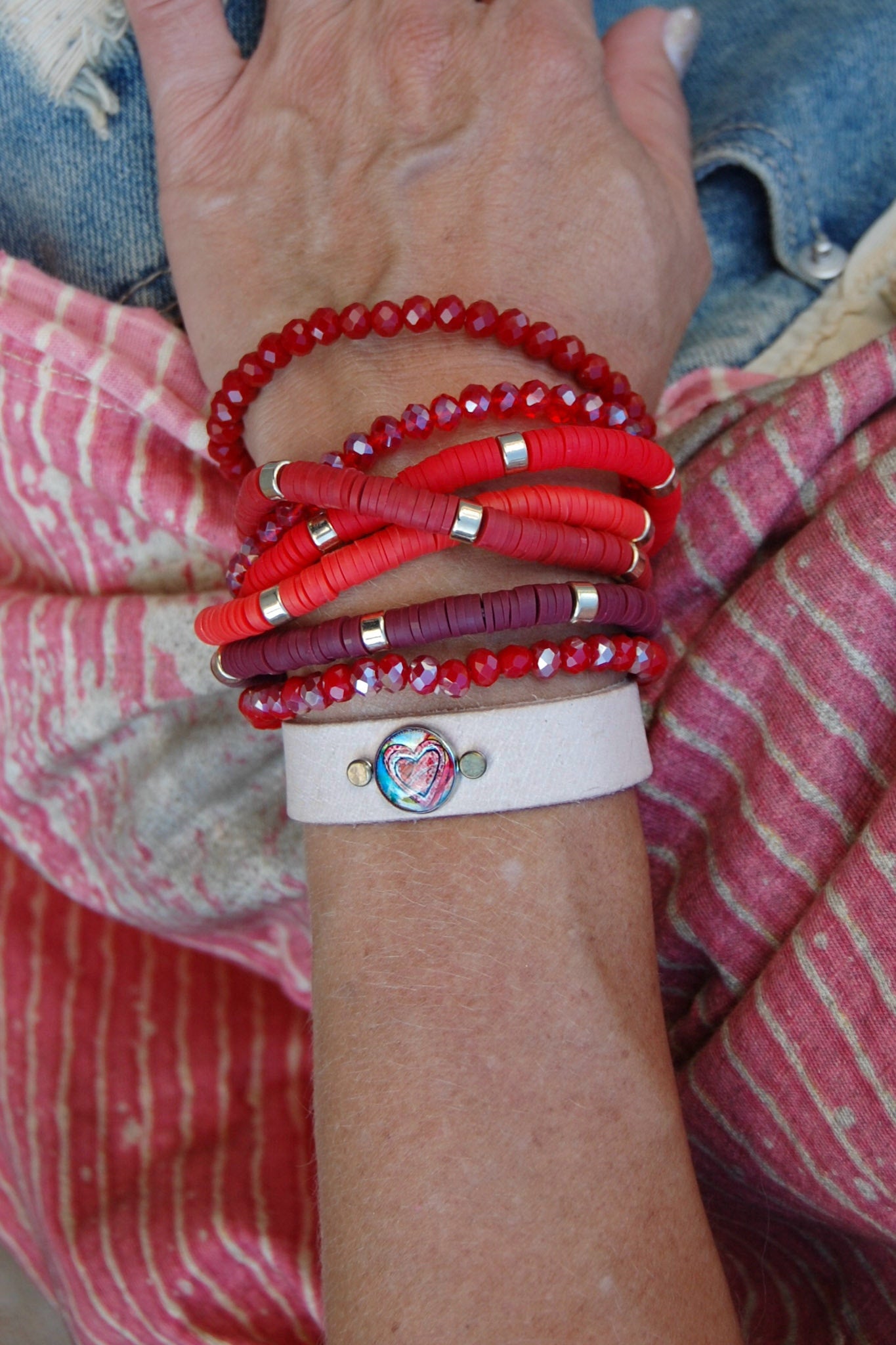 Spirit Lala: Abstract Heart Leather Pendant Bracelet – Spirited Boutiques