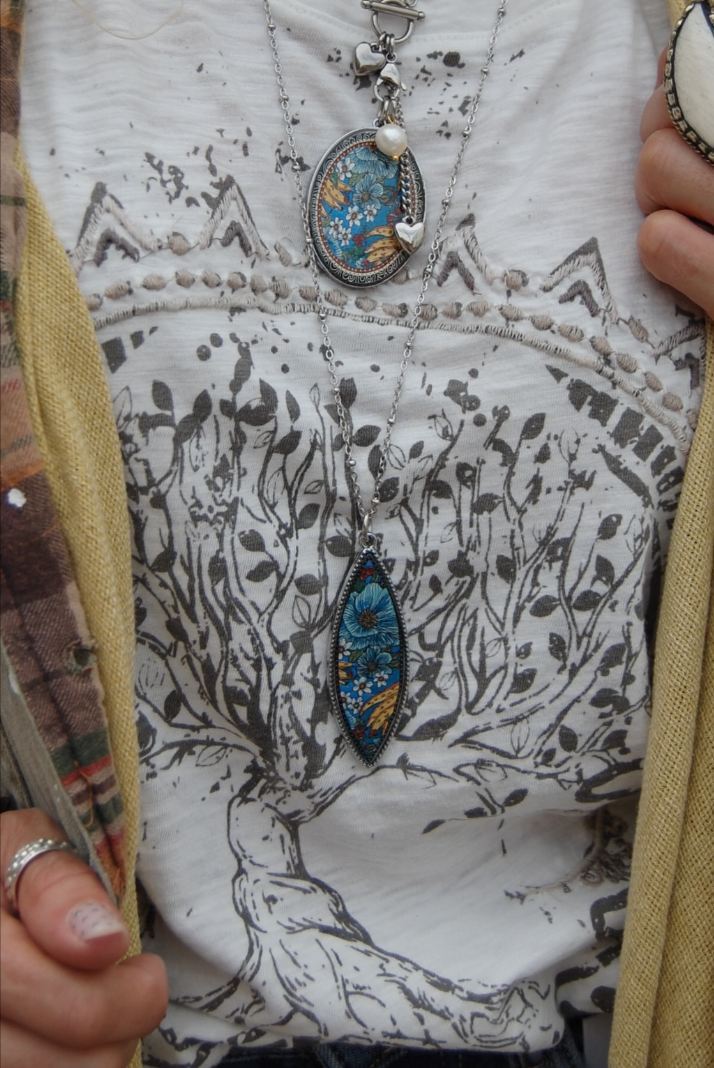 Spirit Lala: Floral Marquise Pendant Necklace – Spirited Boutiques